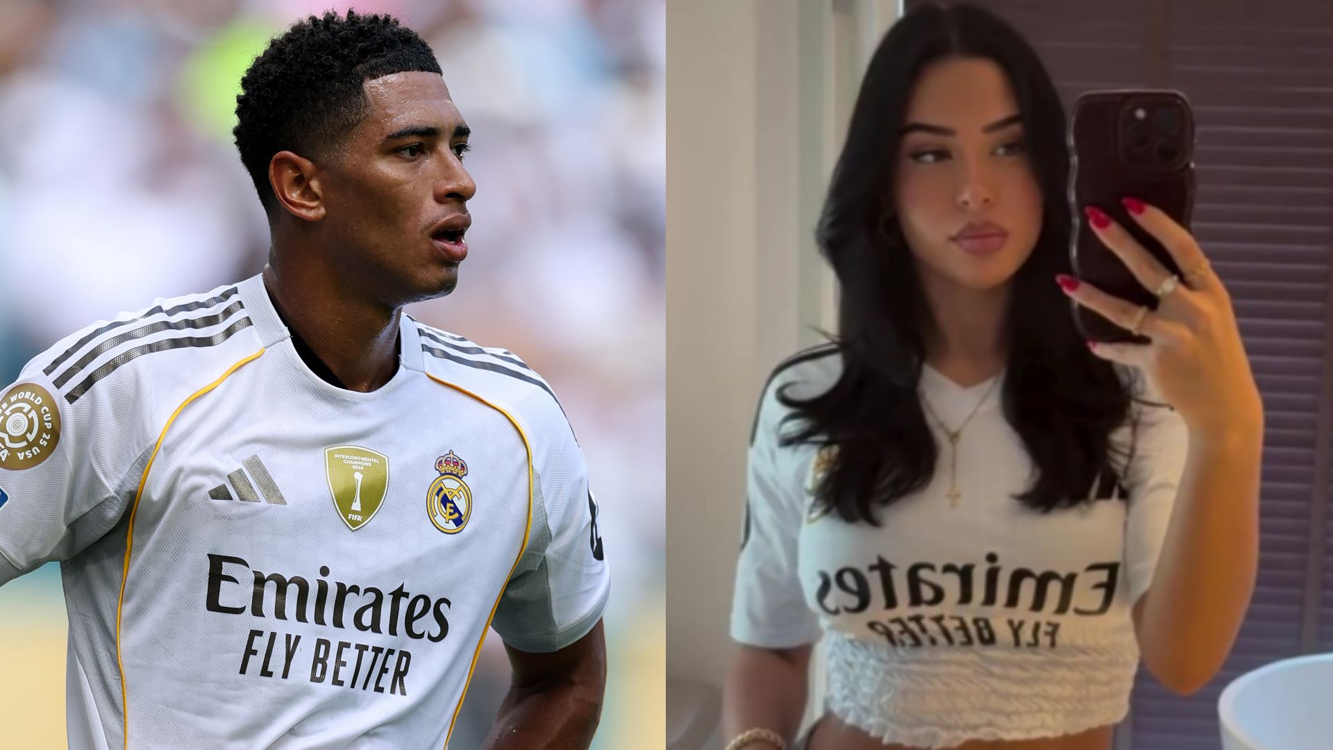 Ashlyn Castro rocks custom Real Madrid shirt as American model supports boyfriend Jude ...